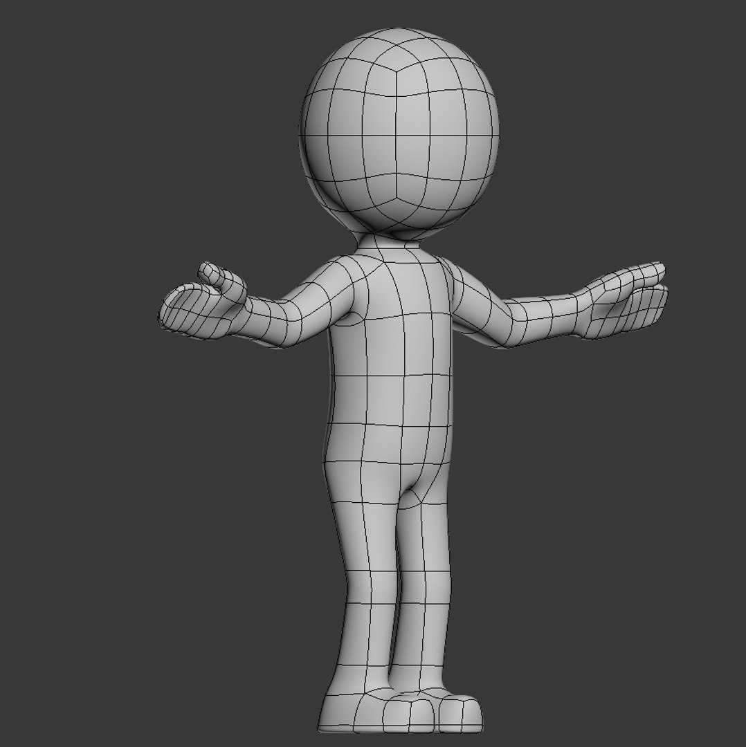 Character White Human Stickman 3d Model