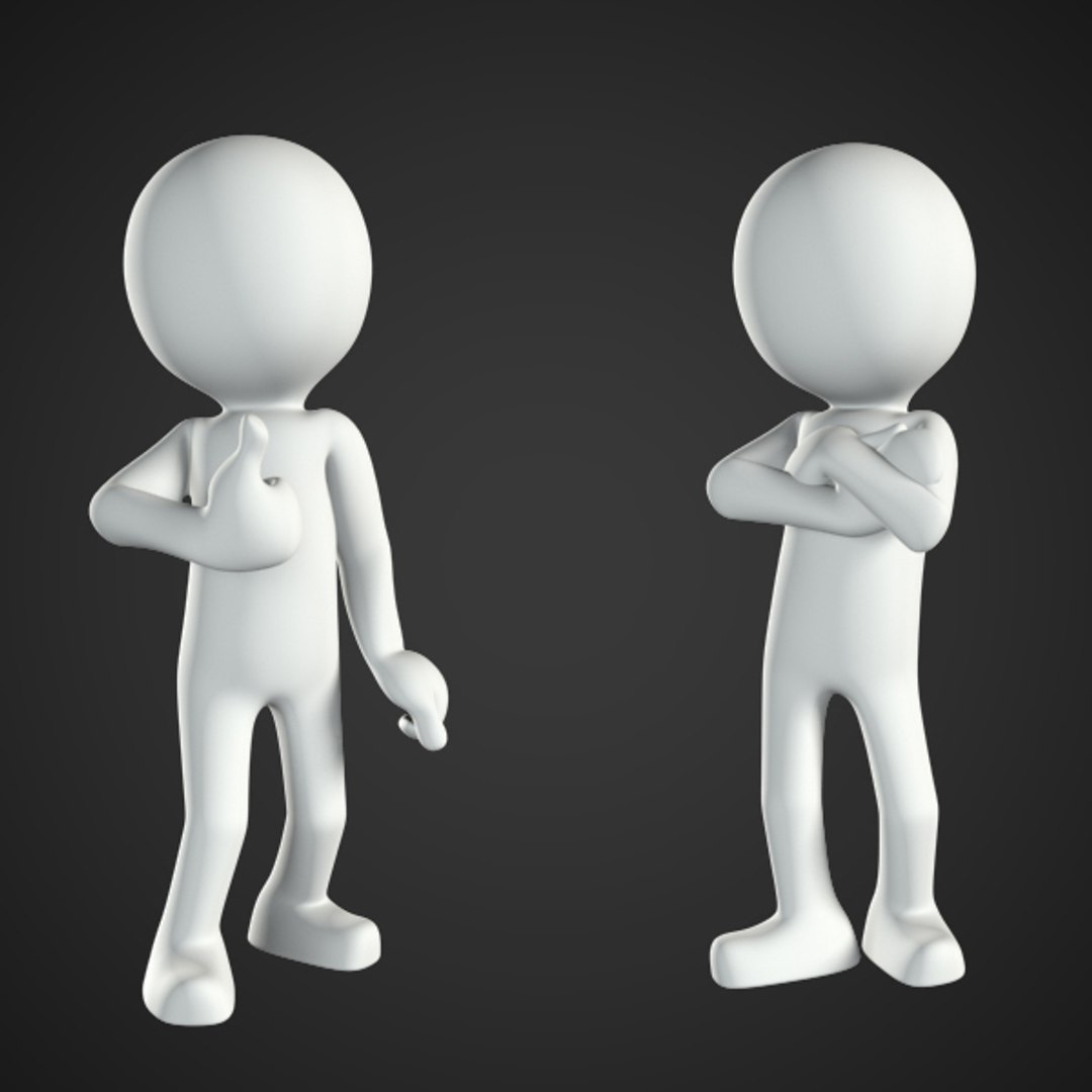Character White Human Stickman 3d Model