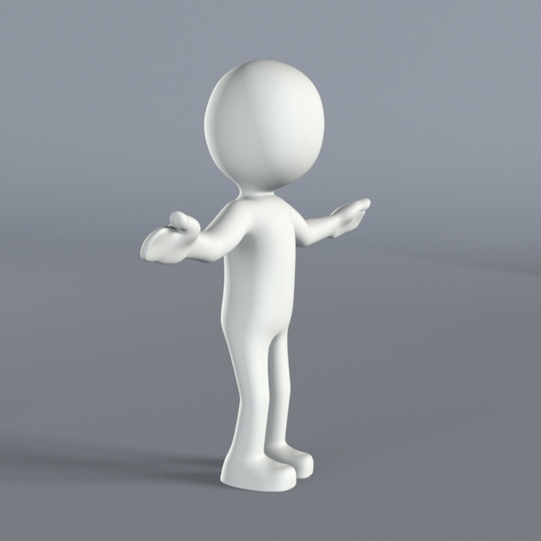 Character White Human Stickman 3d Model