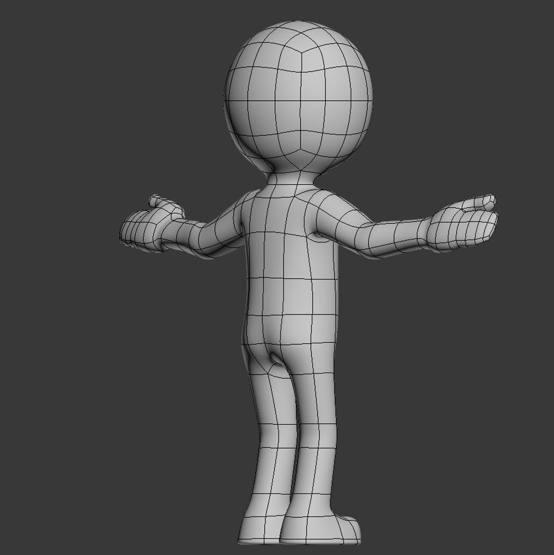 Character White Human Stickman 3d Model