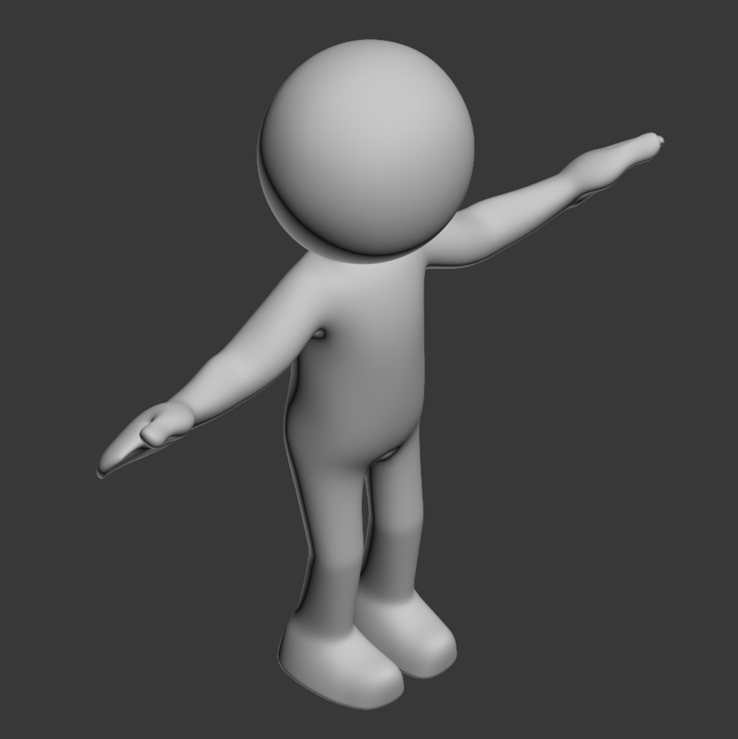 Character White Human Stickman 3d Model