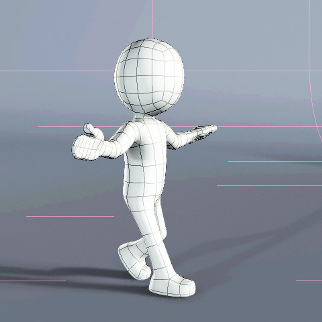 Character White Human Stickman 3d Model
