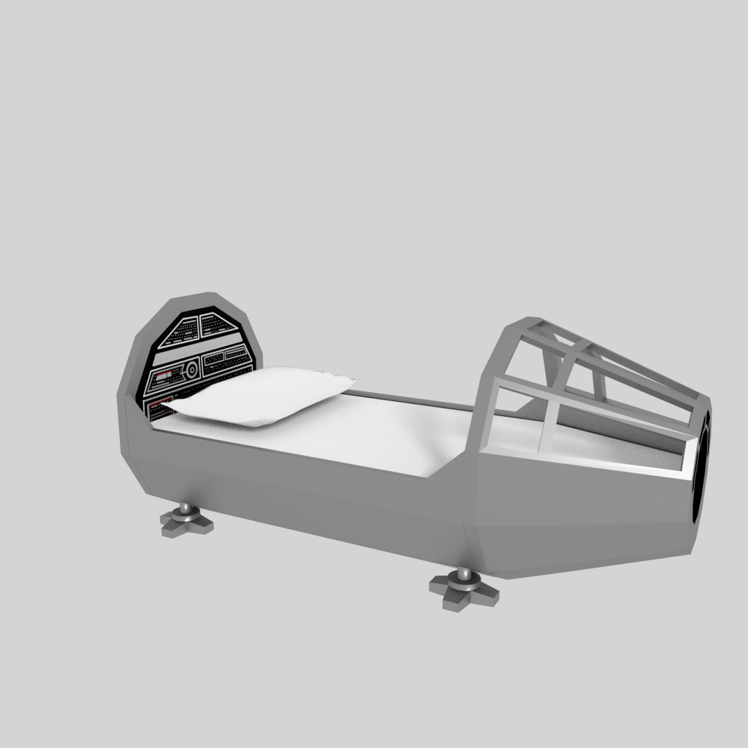 Low-poly Sci-fi Bed 3D Model - TurboSquid 1171002