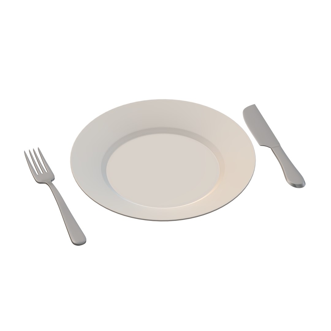 Fork Knife And Plate 3D Model - TurboSquid 2347938