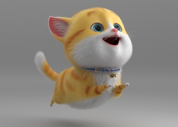 3D cartoon cat rigged model - TurboSquid 1610488