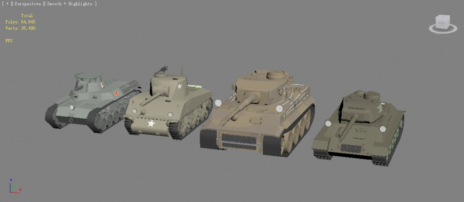 WW2 Cartoon Tank PACK1 3D - TurboSquid 1955255