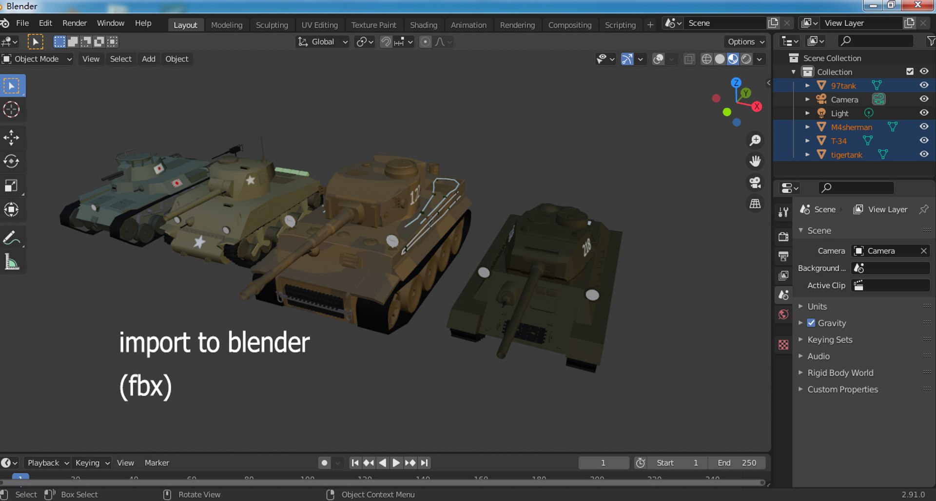 WW2 Cartoon Tank PACK1 3D - TurboSquid 1955255