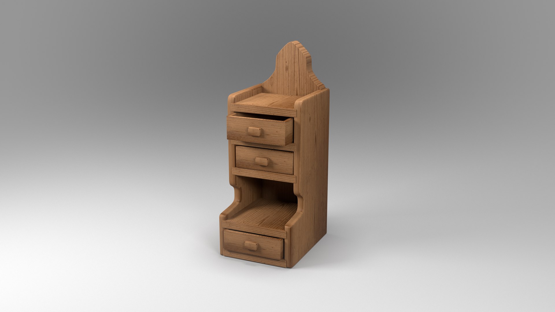 3D Stylized Rustic Wood Cabinet - TurboSquid 2149131
