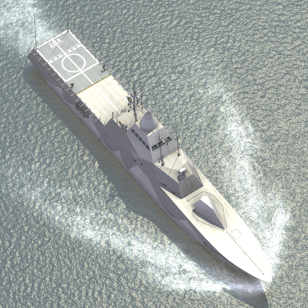 3d Model Hswms Visby Warship Navy
