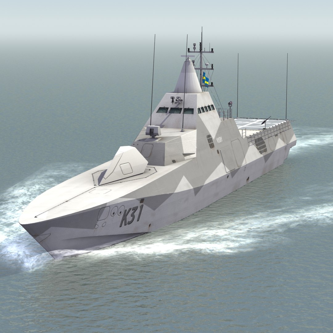 3d Model Hswms Visby Warship Navy