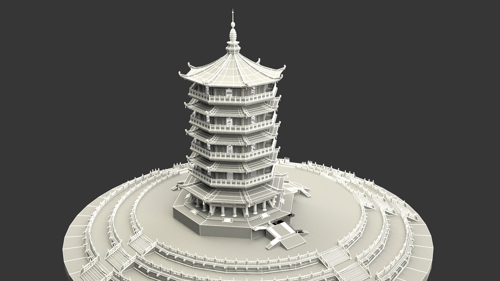 3D Chinese Ancient Tower - TurboSquid 1883020