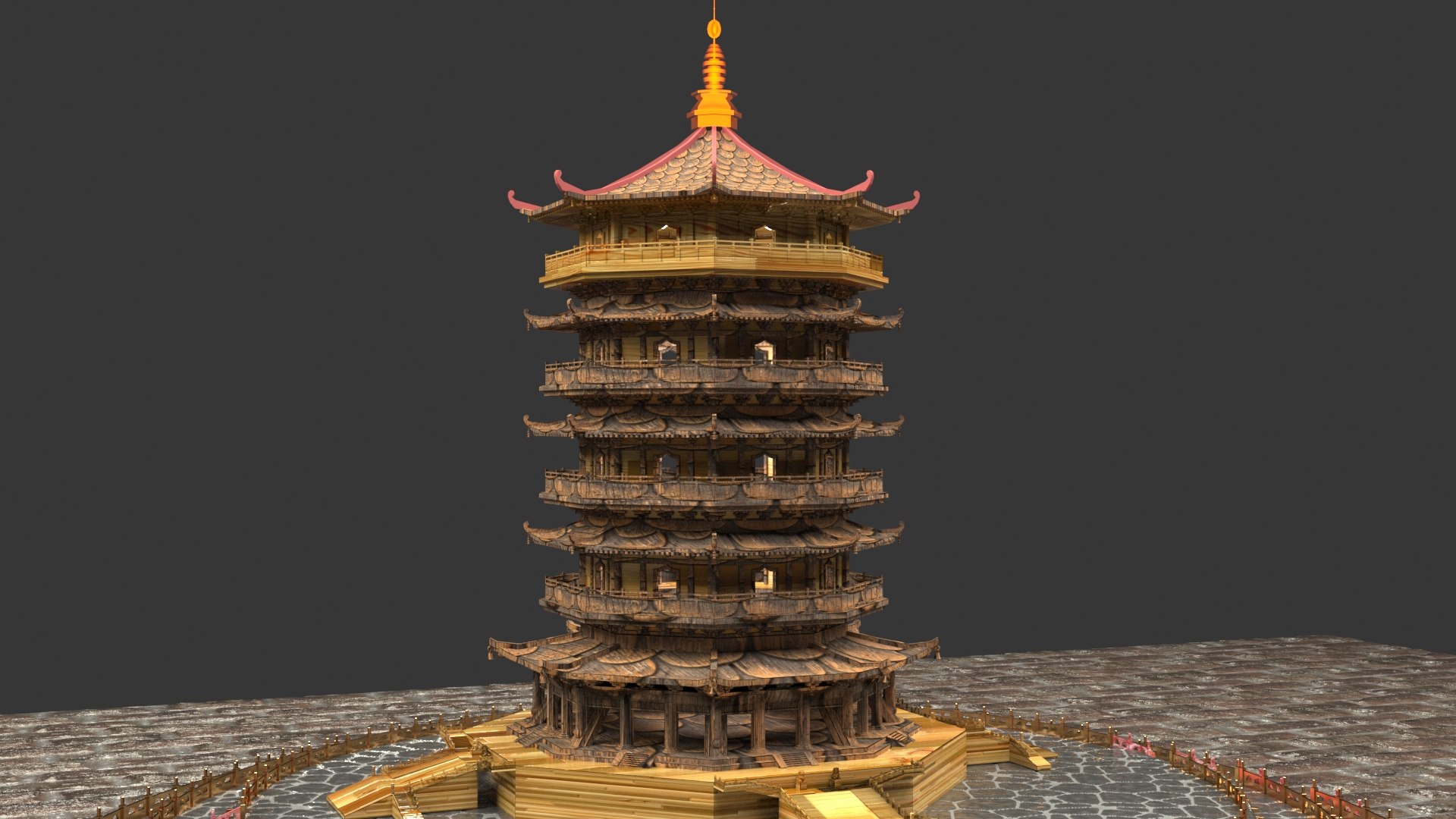 3D Chinese Ancient Tower - TurboSquid 1883020