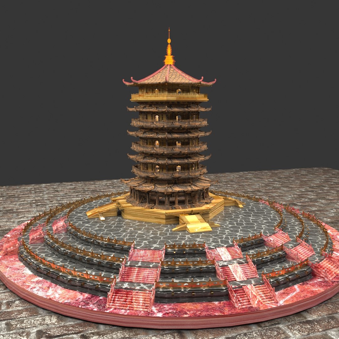 3D Chinese Ancient Tower - TurboSquid 1883020