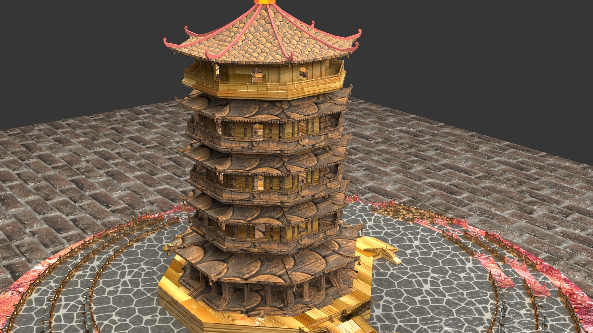 3D Chinese Ancient Tower - TurboSquid 1883020