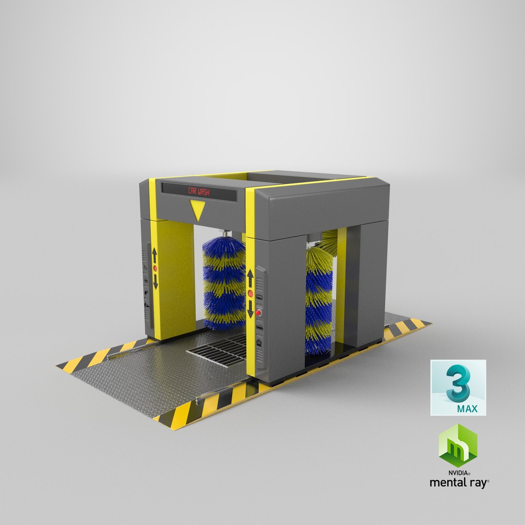 3D Gas Station Machine Car Washer Model - TurboSquid 2002035