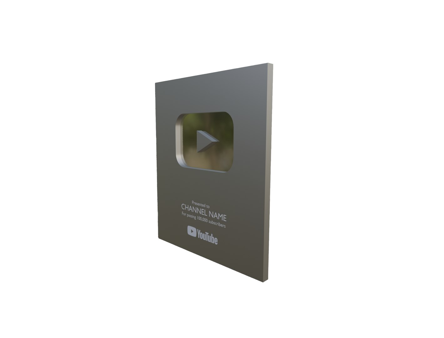 YouTube Silver Button Model - TurboSquid 2219649