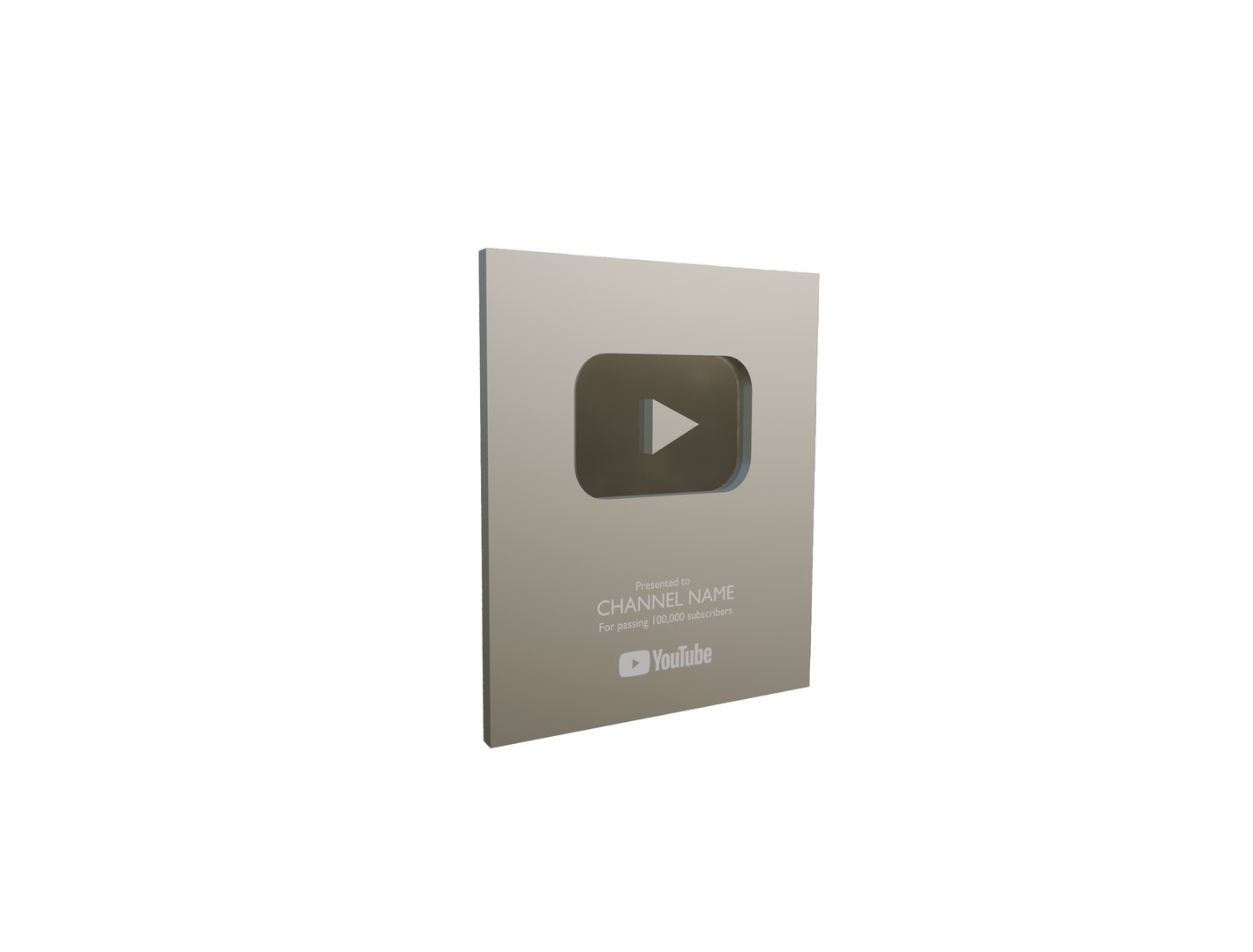 YouTube Silver Button Model - TurboSquid 2219649