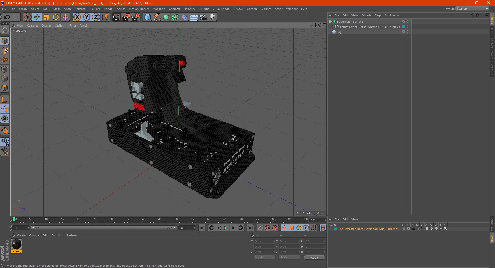 3D model Thrustmaster Hotas Warthog Dual Throttles - TurboSquid 1734867
