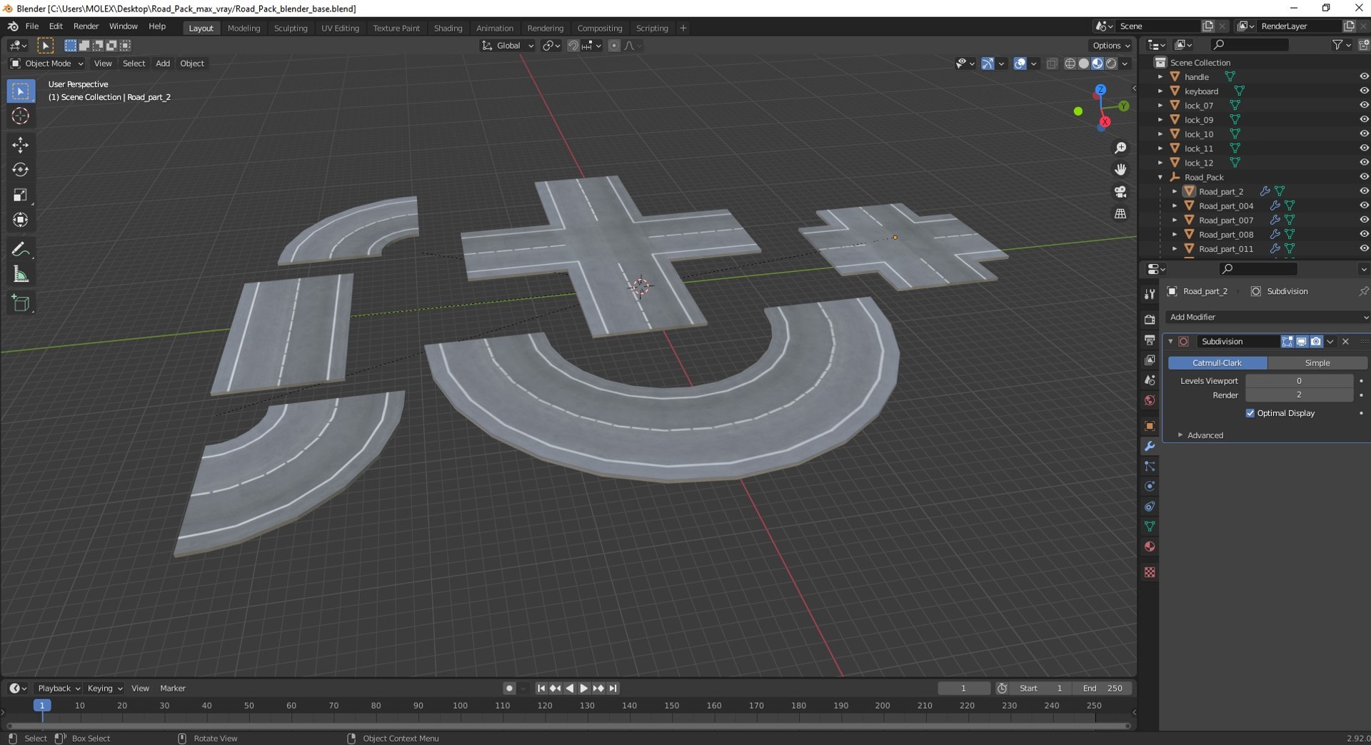 3D Model Road Pack - TurboSquid 2201885