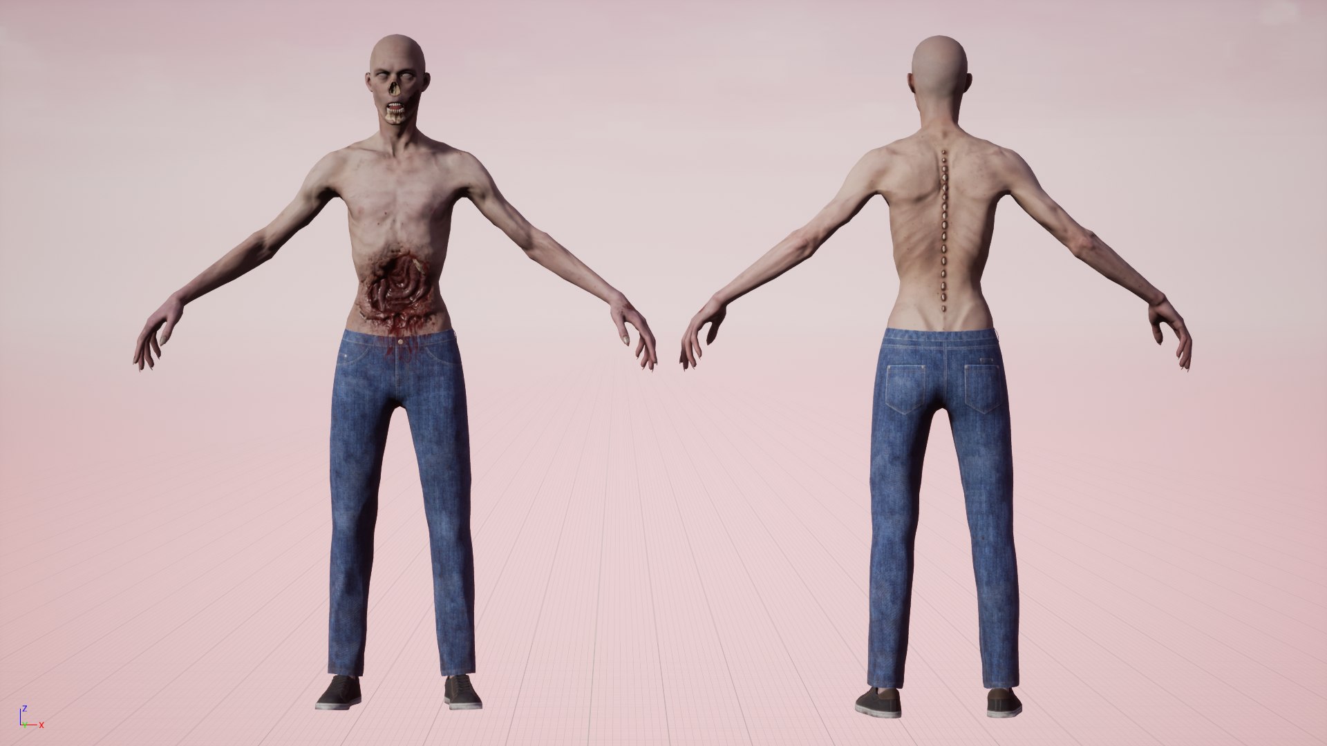 3D Model Zombie In Jeans - TurboSquid 2052454