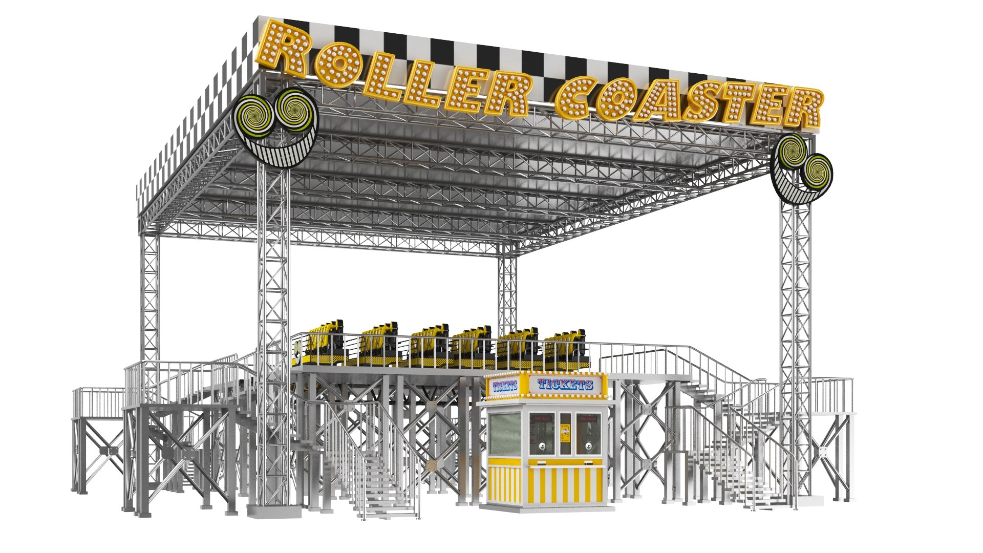 modelo 3d Roller Coaster Platform Building - TurboSquid 1921832