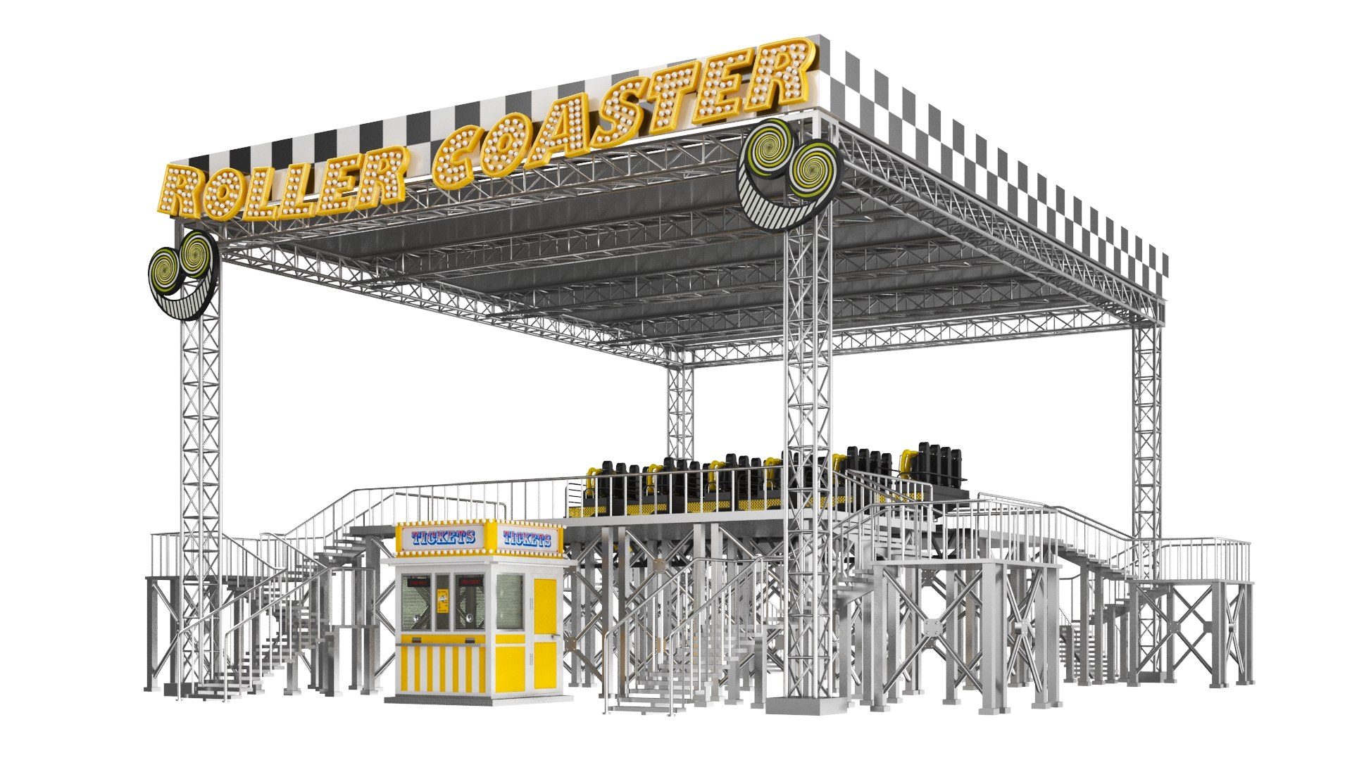 Roller Coaster Platform Building 3D Model - TurboSquid 1921832