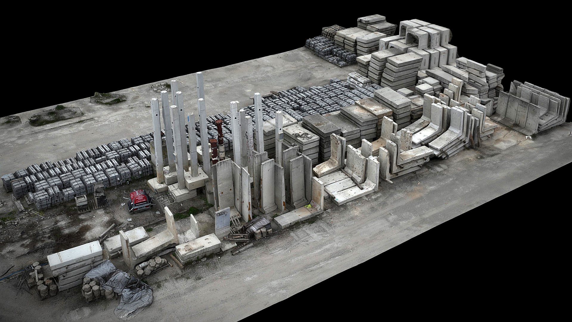 3D Concrete Blocks Constructions Ground Photogrammetry - TurboSquid 2337519