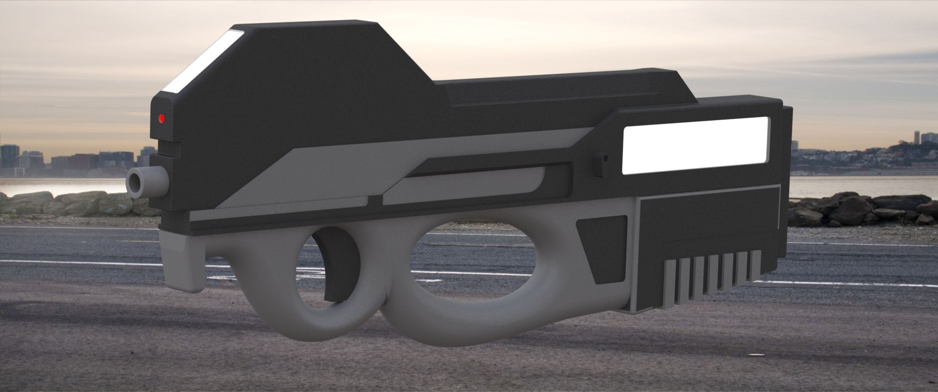 3d concept conceptual gun model