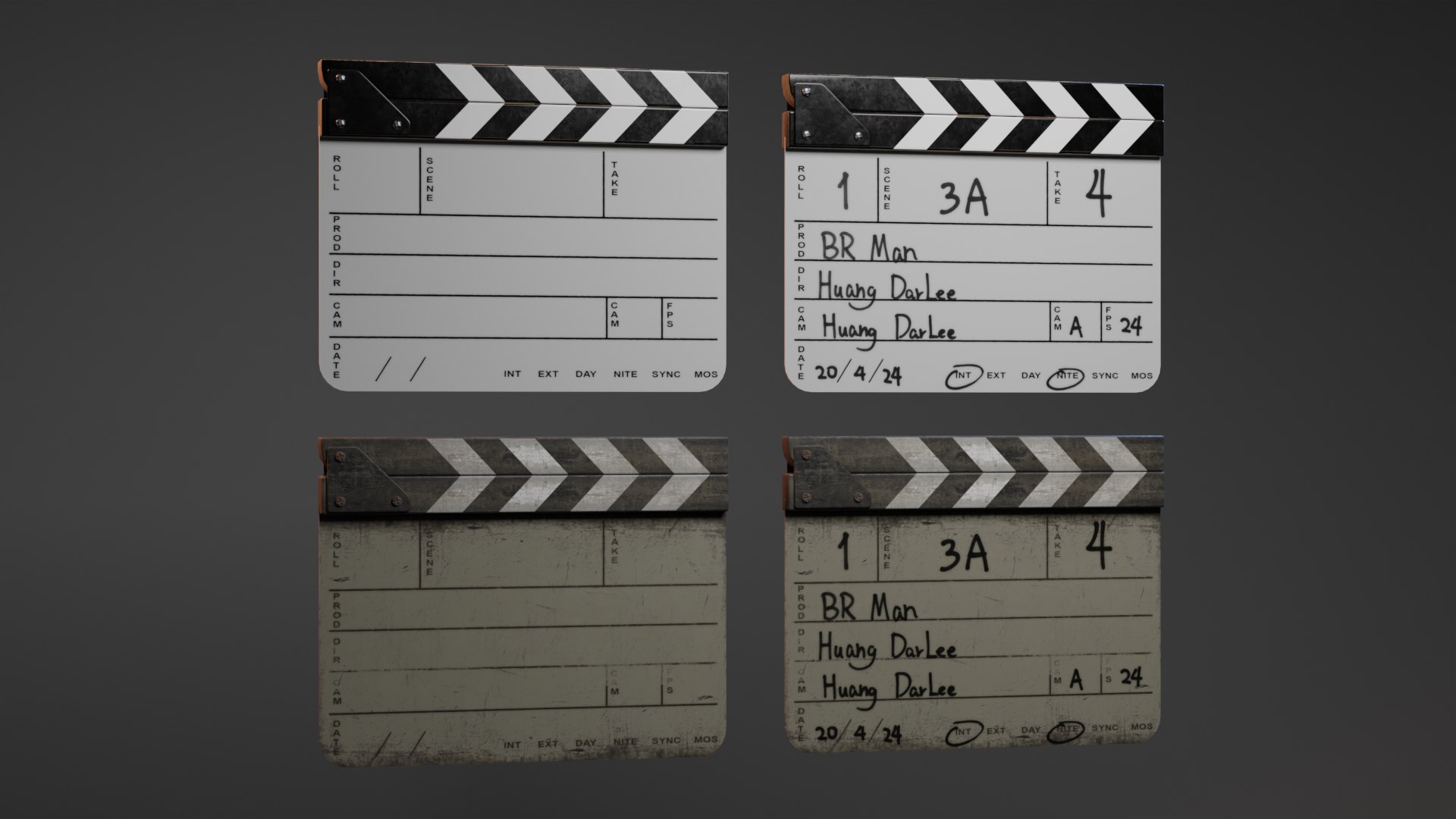 Clapperboard Film slate 3D model - TurboSquid 2049626