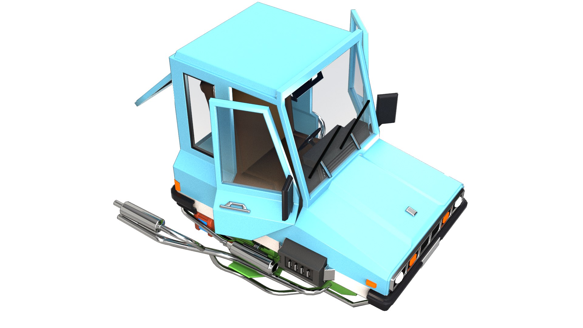 3D cartoon hover car model - TurboSquid 1422207