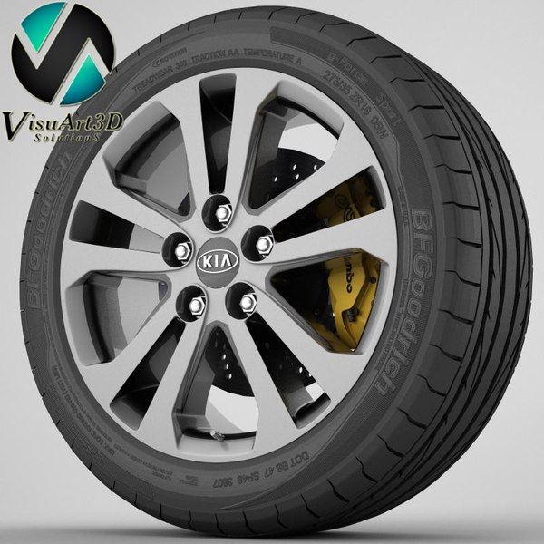 3d kia rim tyre model