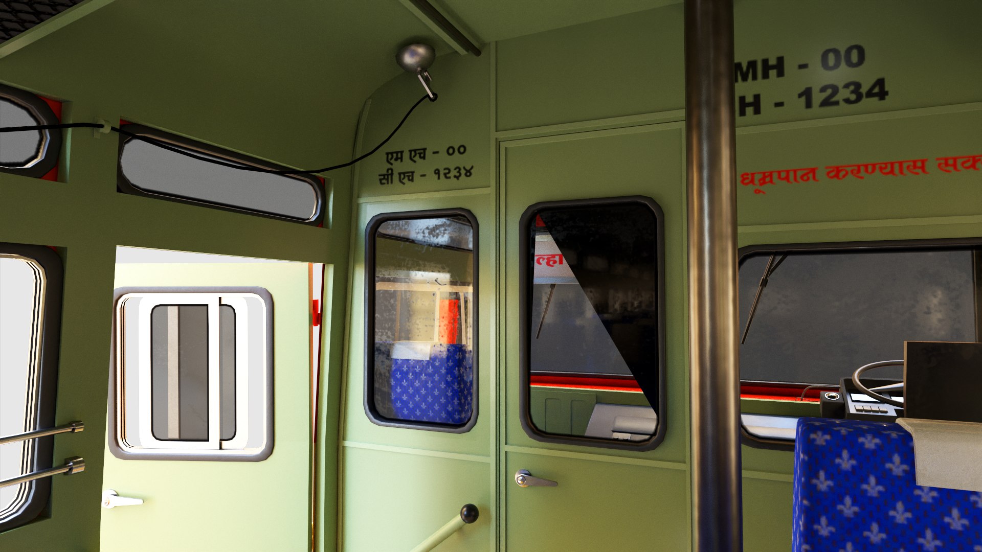 Indian ST Bus V1 Dark Green Light Green 3D Model - TurboSquid 2209718