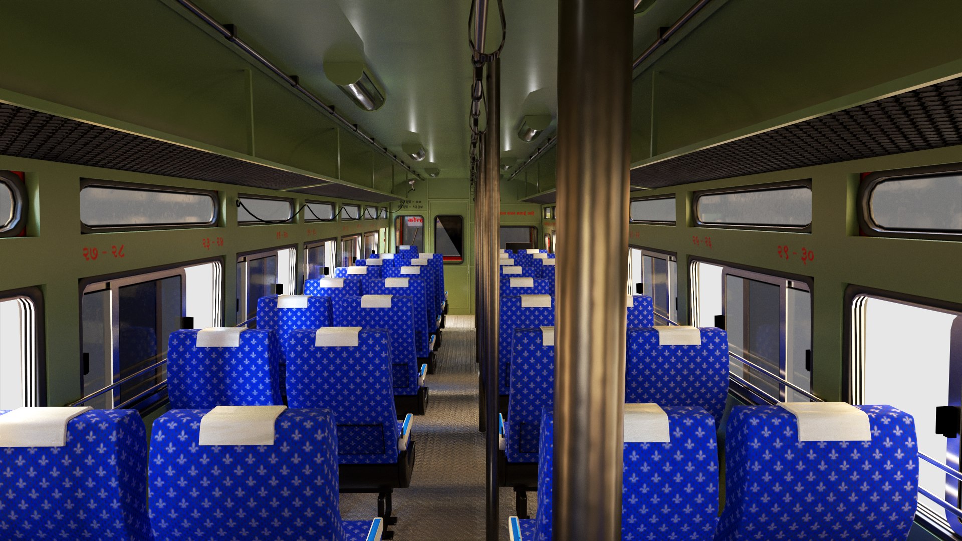 Indian ST Bus V1 Dark Green Light Green 3D Model - TurboSquid 2209718