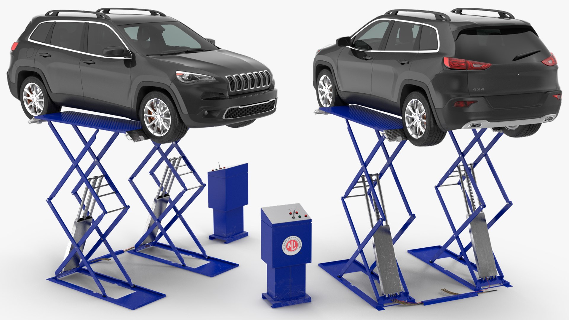 Automotive Scissor Lift and SUV 3D - TurboSquid 1962424