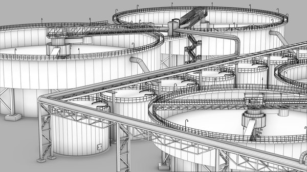 Water Treatment Plant 3D model - TurboSquid 1803911