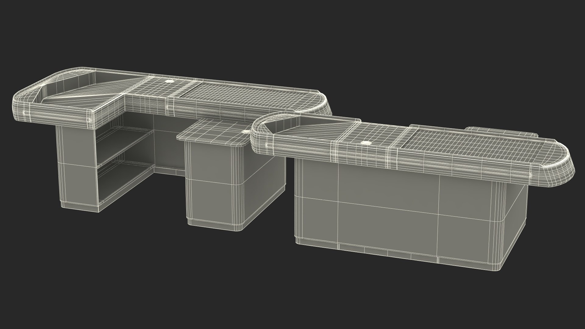 3D Supermarket Checkout Counters Set Red - TurboSquid 2180114