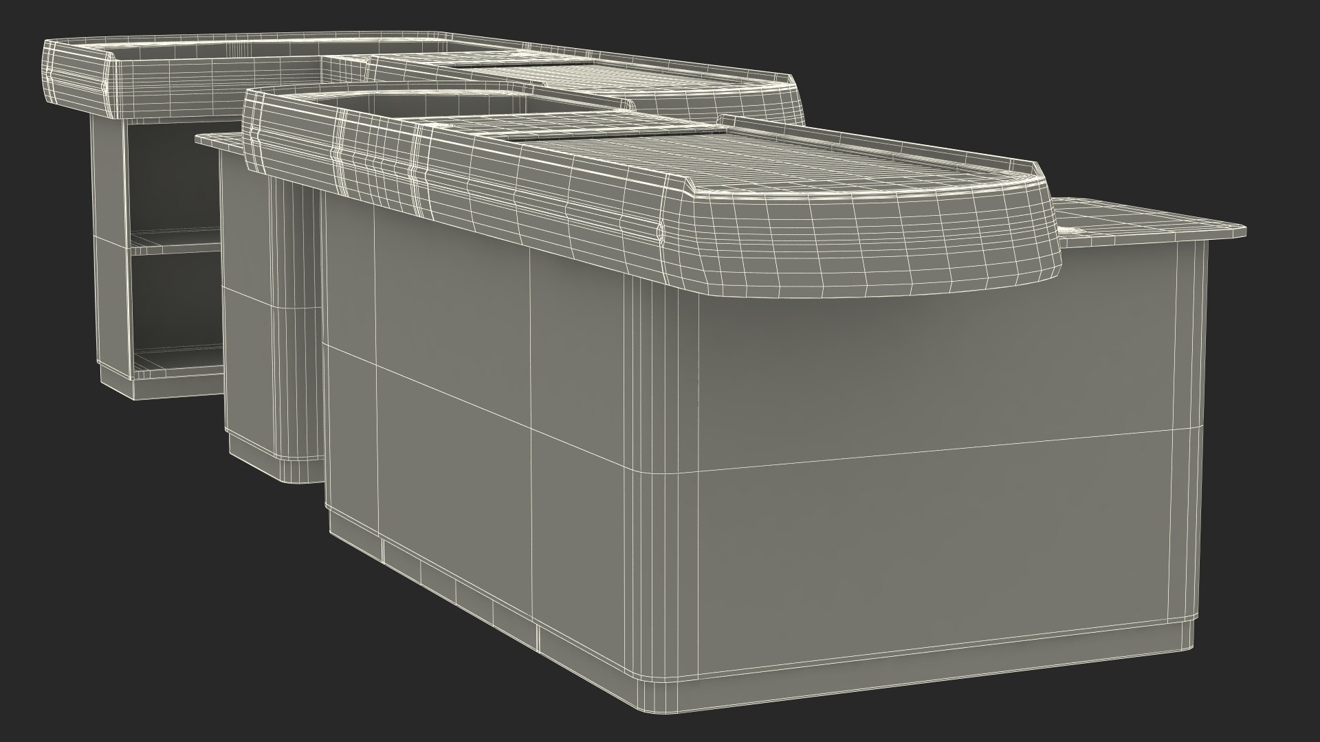 3D Supermarket Checkout Counters Set Red - TurboSquid 2180114