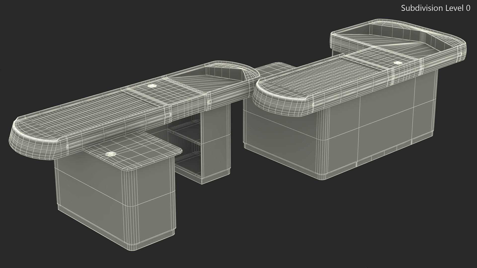 3D Supermarket Checkout Counters Set Red - TurboSquid 2180114