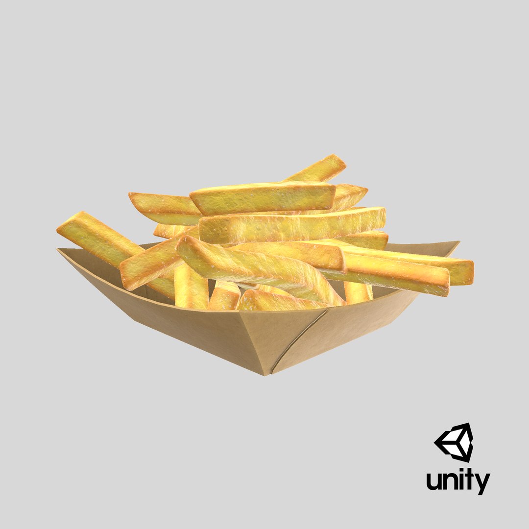 3D French Fries Paper Tray - TurboSquid 2152143