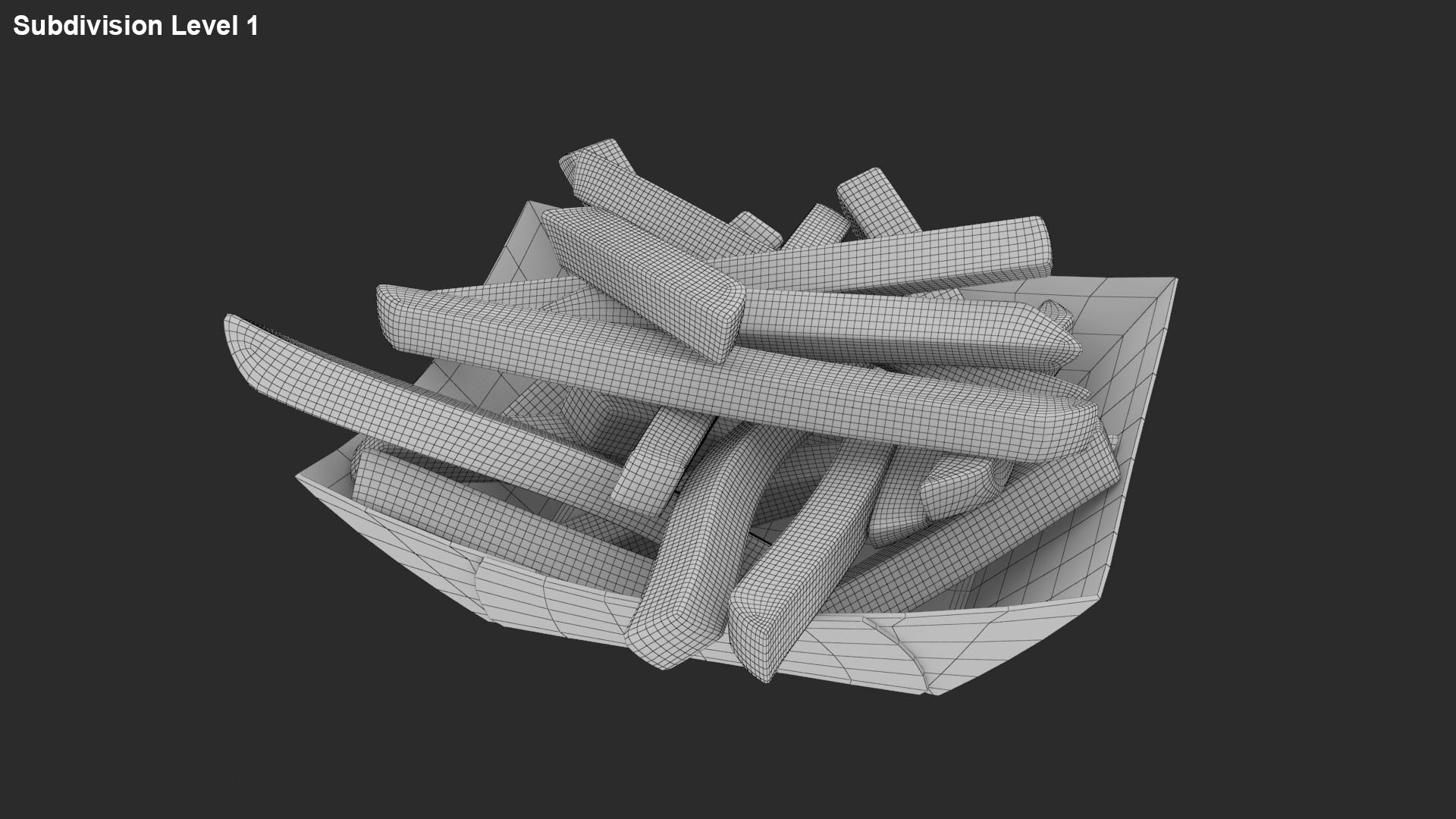 3D French Fries Paper Tray - TurboSquid 2152143