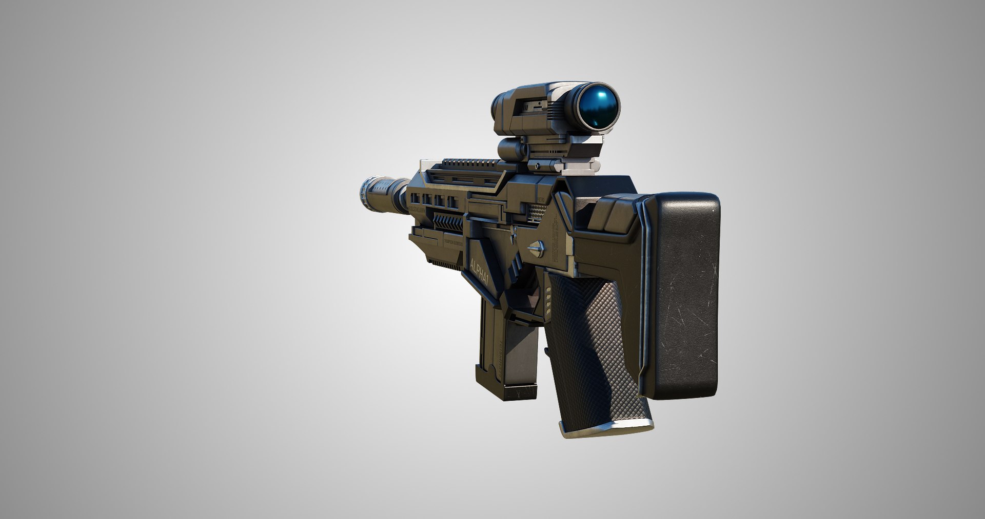 3D Assault Rifle Gun PBR Unity UE Arnold V-ray Textures Included Model ...