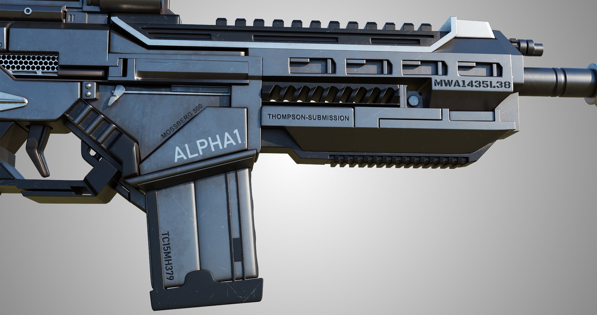 3D Assault Rifle Gun PBR Unity UE Arnold V-ray Textures Included Model ...