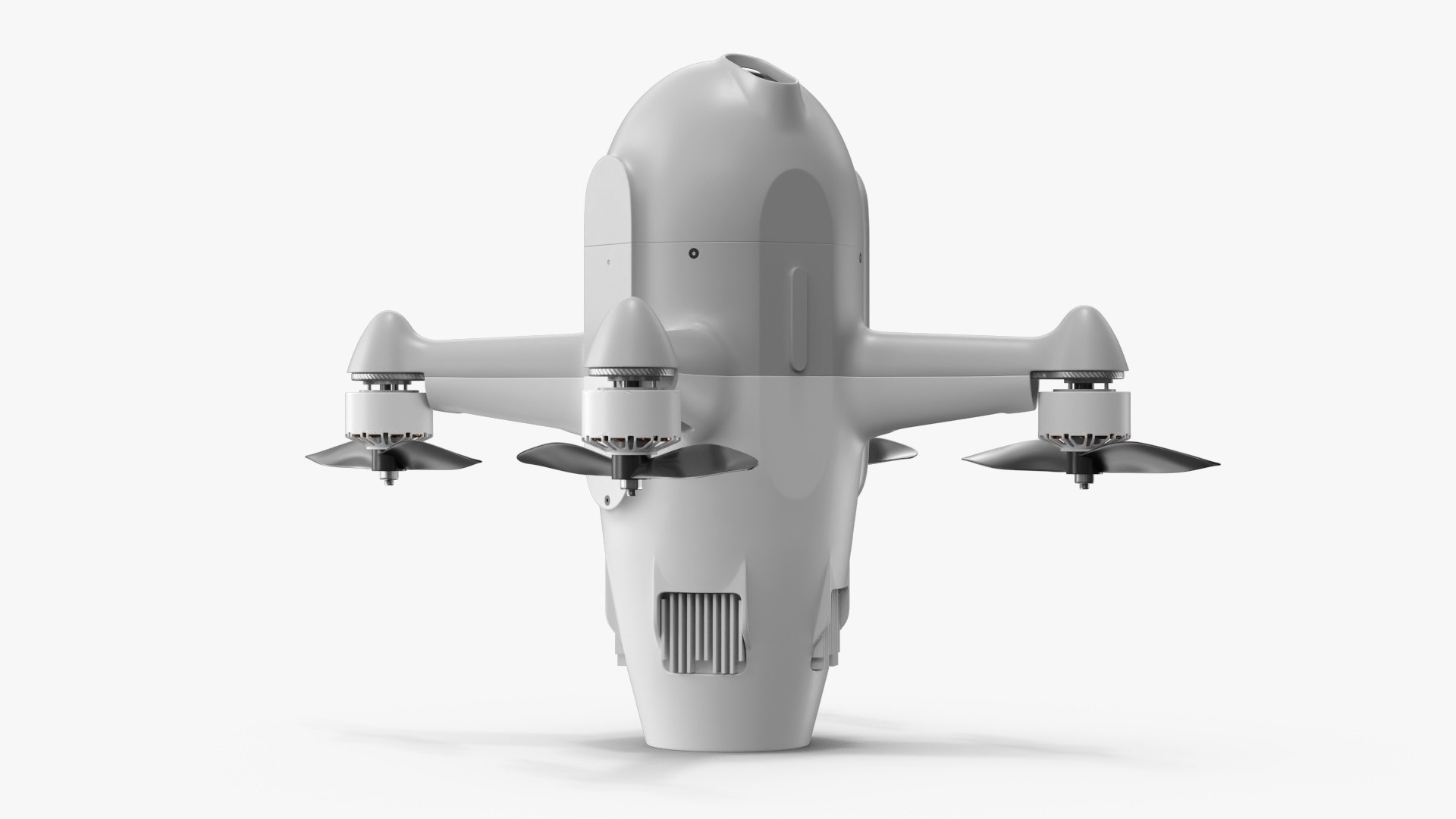 Modello 3D Drone tattico quadrotor per la difesa aerea bianco attrezzato per Cinema 4D ...