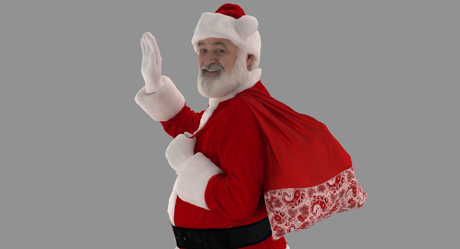 Santa Claus Greeting People Human 3d Max