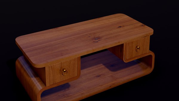 3D Wooden Coffee Table With Chair - TurboSquid 1905707