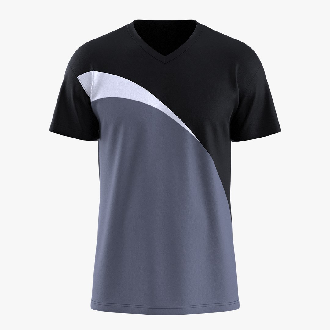 Sporty V-neck t-shirt 3D model - TurboSquid 1991233