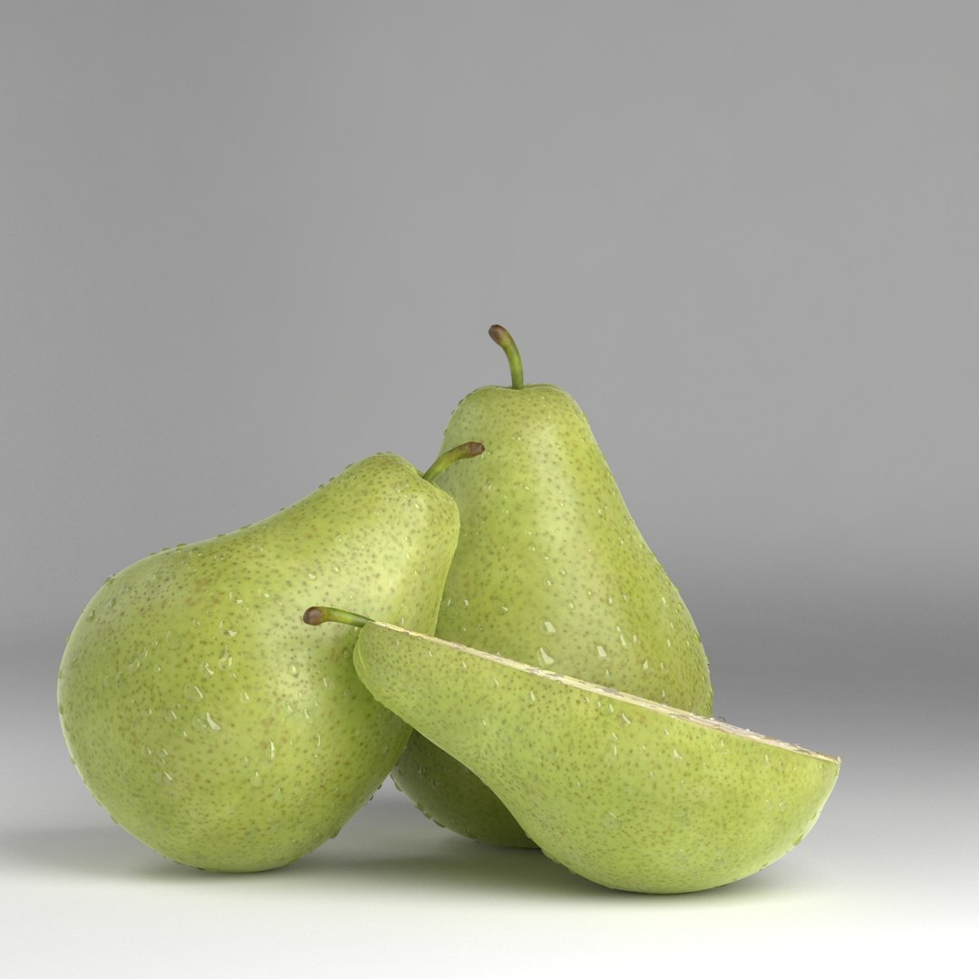 3d model of photorealistic pears realistic