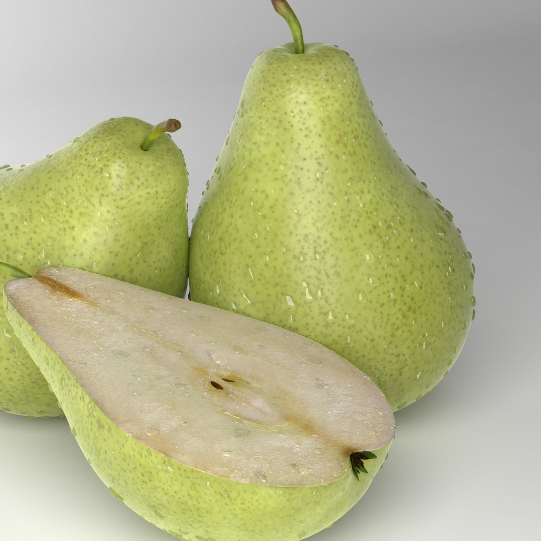 3d model of photorealistic pears realistic