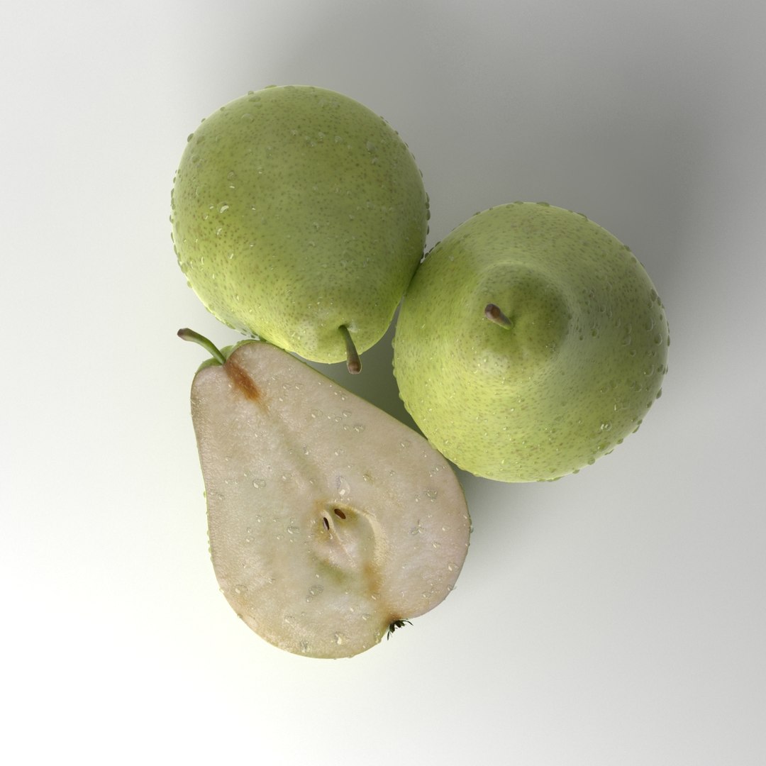 3d model of photorealistic pears realistic