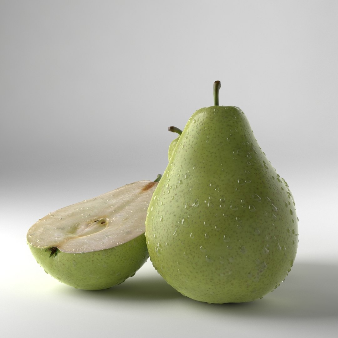 3d model of photorealistic pears realistic